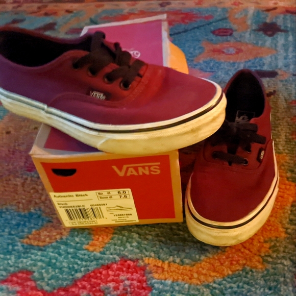 Vans | Shoes | Vansdeep Red With Black Laces | Poshmark